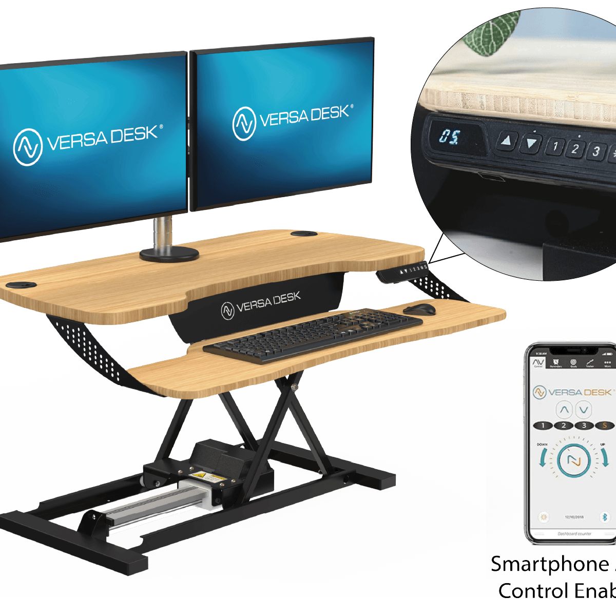PowerPro Elite Electric Standing Desk Converter with Programmable Swit ...
