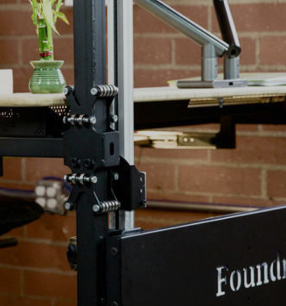 Foundry Bench Corner Standing Desk-Height Adjustable Desk – VersaDesk