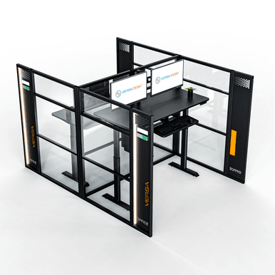 WorkNest® Cube H - Glass Office Cubicle 2 Persons – VersaDesk