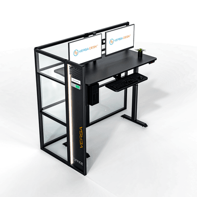 WorkNest® Cube L - Glass Office Cubicle – VersaDesk