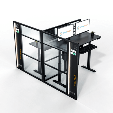 WorkNest® Cube T - Glass Office Cubicle 2 Persons – VersaDesk