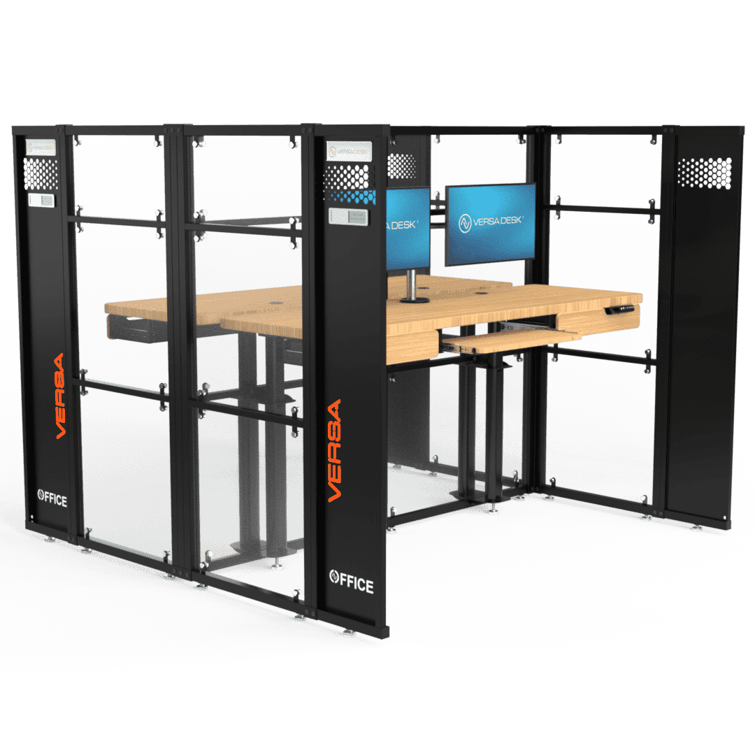 WorkNest™ Cube H - Glass Office Cubicle 2 Persons – VersaDesk