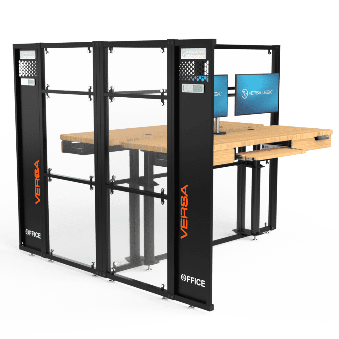 WorkNest™ Cube T - Glass Office Cubicle 2 Persons – VersaDesk