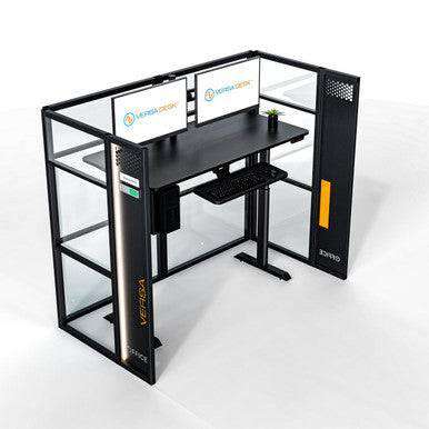 WorkNest® Cube C - Modern Glass Cubicle – VersaDesk